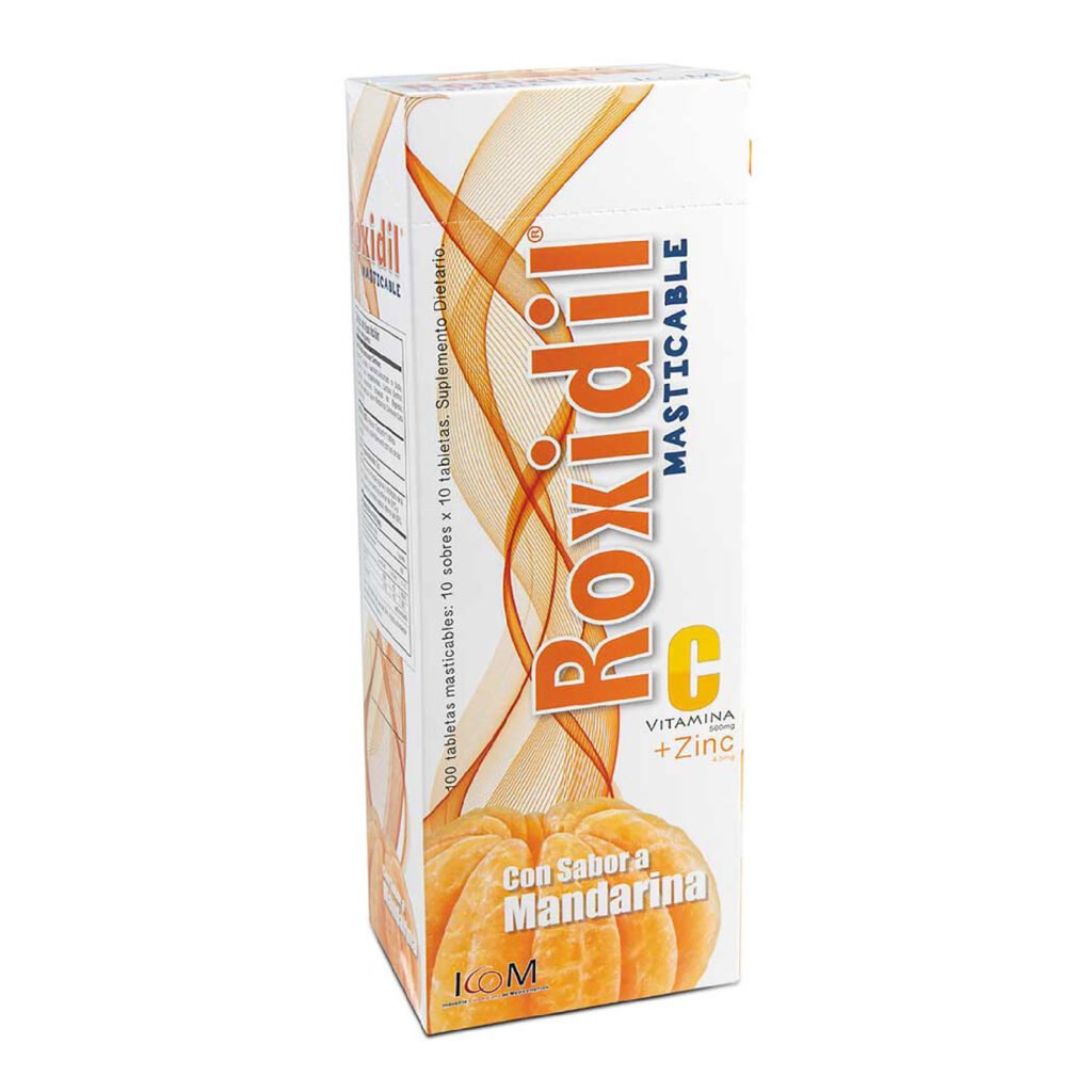 ROXIDIL VIT.C MAS.500MG+ZINC MAN.100 TBS | Droguerías Farmacenter MBO